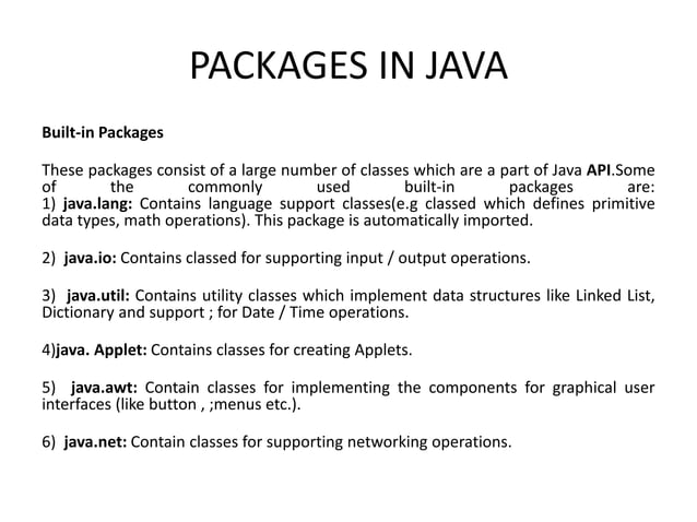 Packages in java | PPT