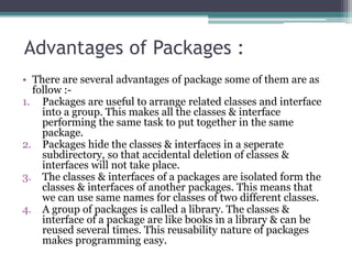 Packages in java | PPTX