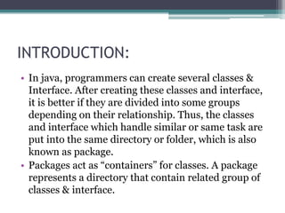 Packages in java | PPTX