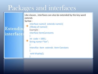 Packages,interfaces and exceptions | PPT