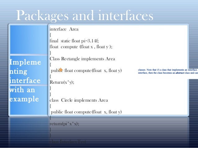 Packages,interfaces and exceptions