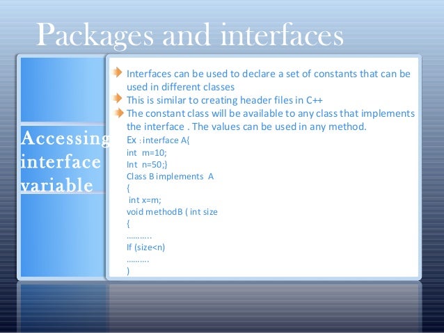 Packages,interfaces and exceptions