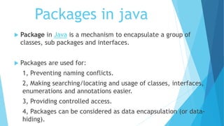 Packages,static,this keyword in java | PPT