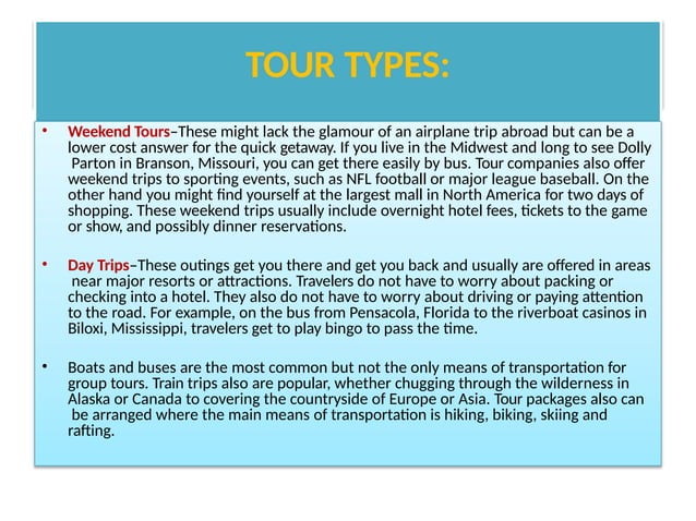 packagetour.pptx. Toursim and travel management | PPTX