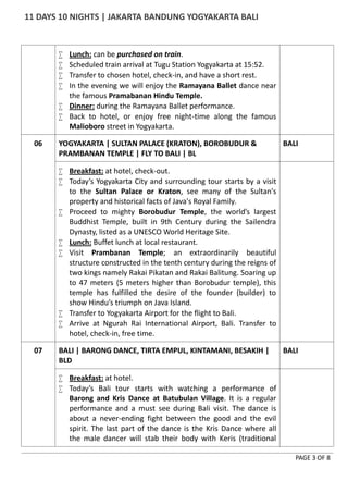 JAVA BALI 2019 | PACKAGE TOUR | PDF