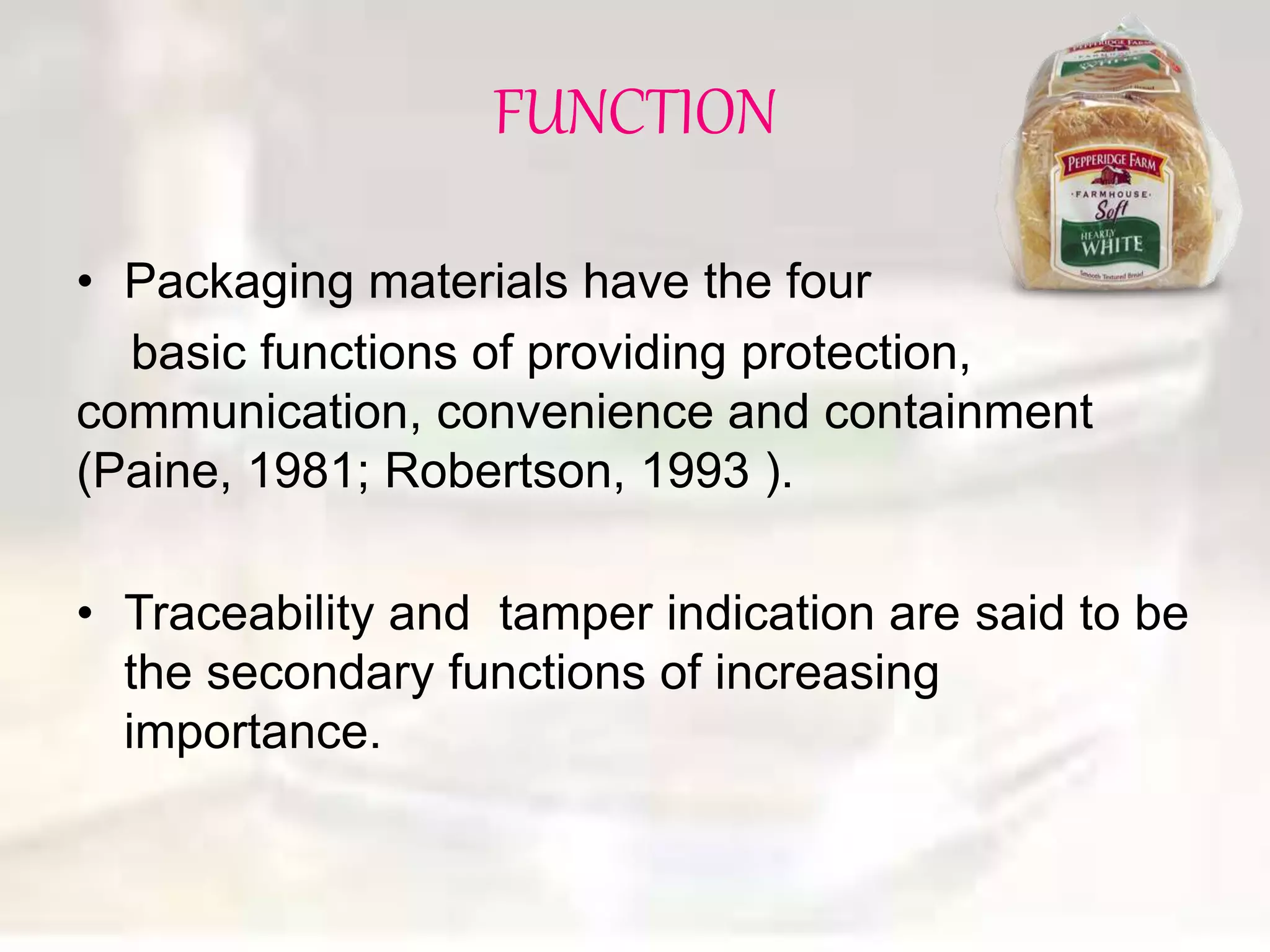 Food Packaging (Food Processing Technology) | PPTX