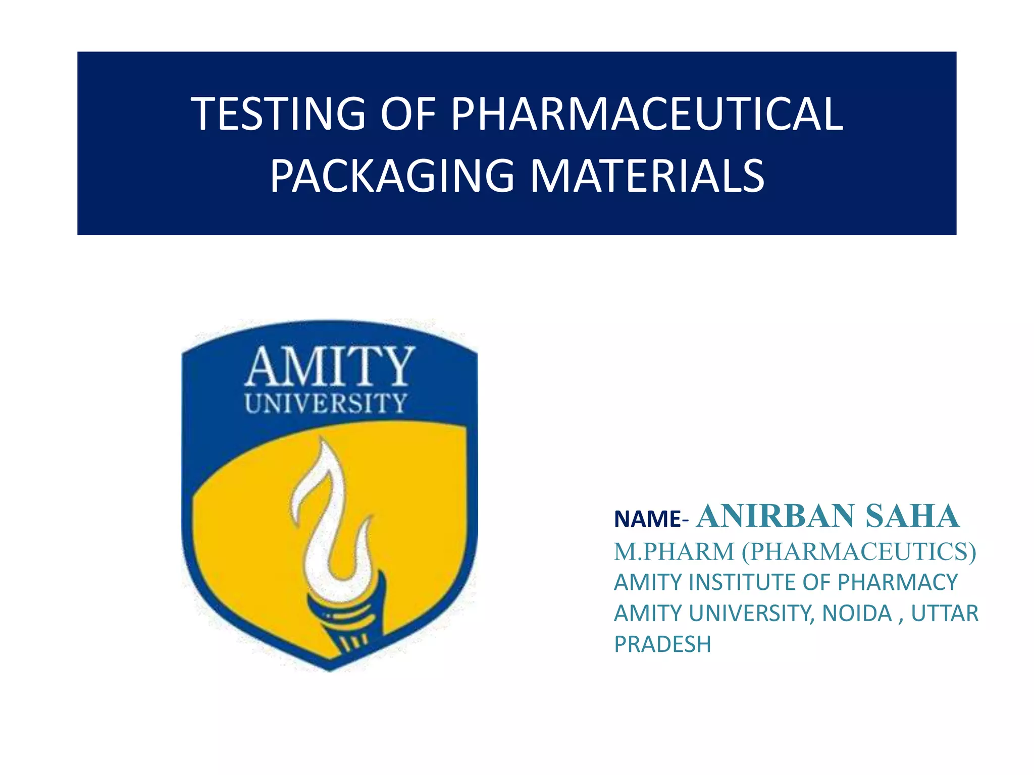 Testing of Packaging materials | PPTX