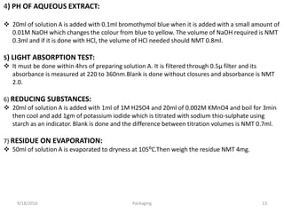 Testing of Packaging materials | PPTX
