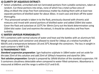 Testing of Packaging materials | PPTX