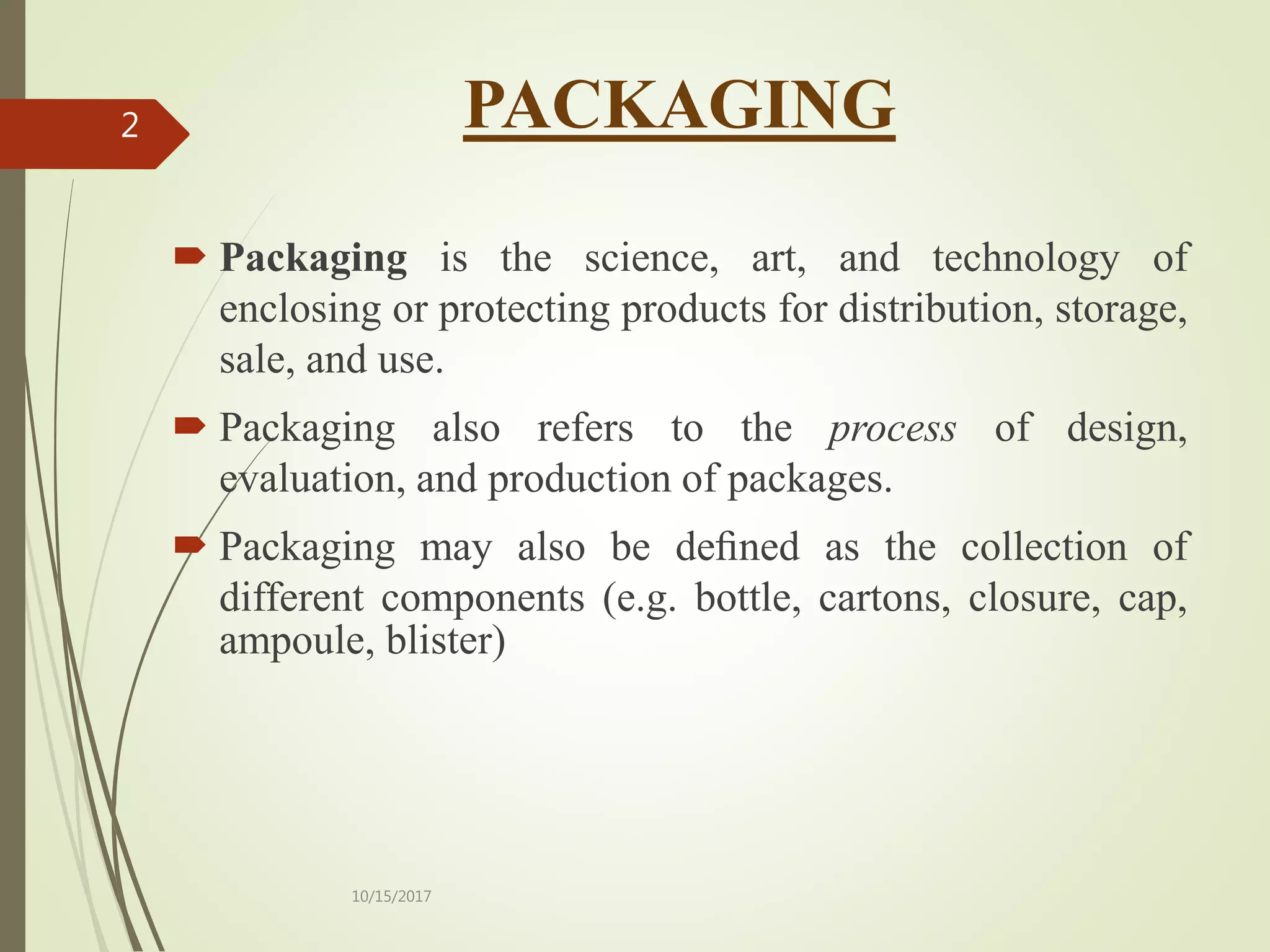 Packaging , types of packaging | PPTX