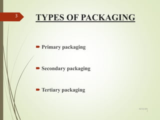 Packaging , types of packaging | PPTX