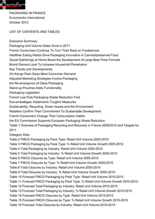 Packaging Industry in France | PDF