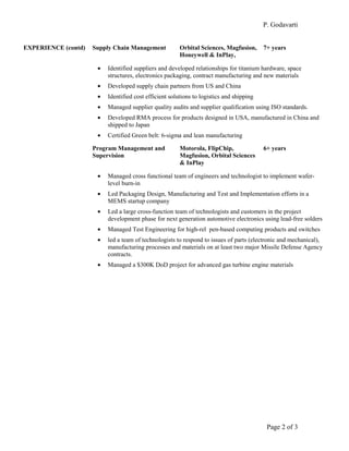 Semiconductor, MeMS resume | PDF