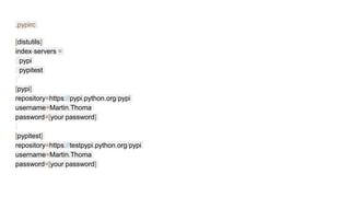 Packaging and distributing python code to Pypi | PPTX