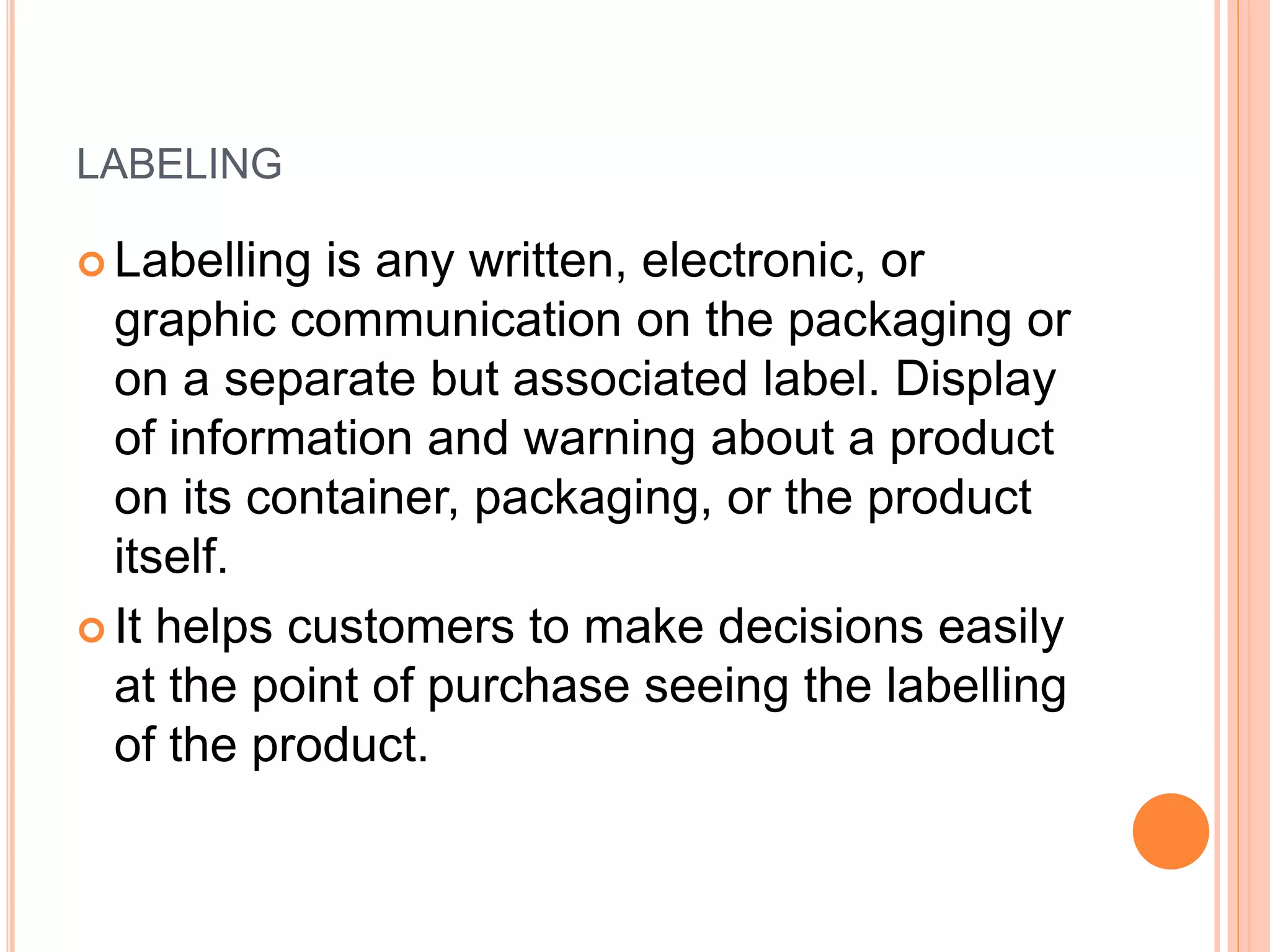 Packaging and labelling | PPT