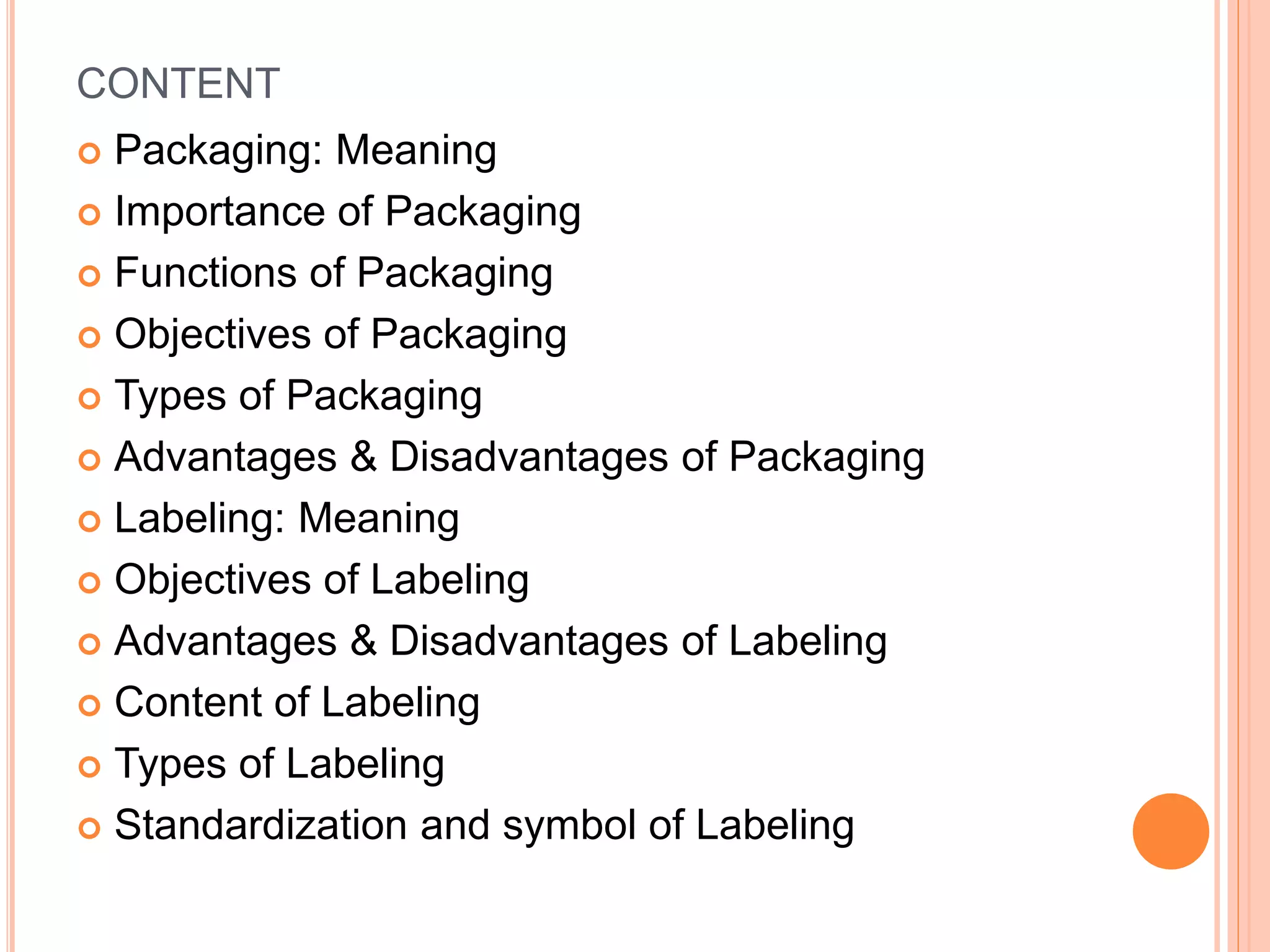 Packaging and labelling | PPT