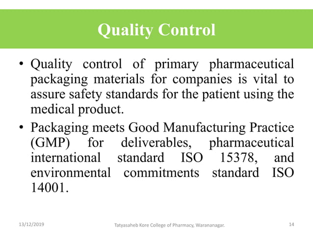 Packaging and Stability Requirements for Pharmaceuticals | PPT ...
