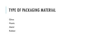 Pharmaceutical Packaging and storage sb | PDF