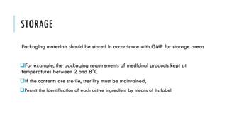 Pharmaceutical Packaging and storage sb | PDF