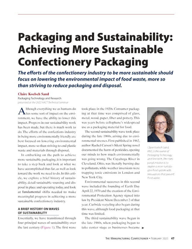 February 2023- Packaging and Sustainability- Achieving More Sustainable ...