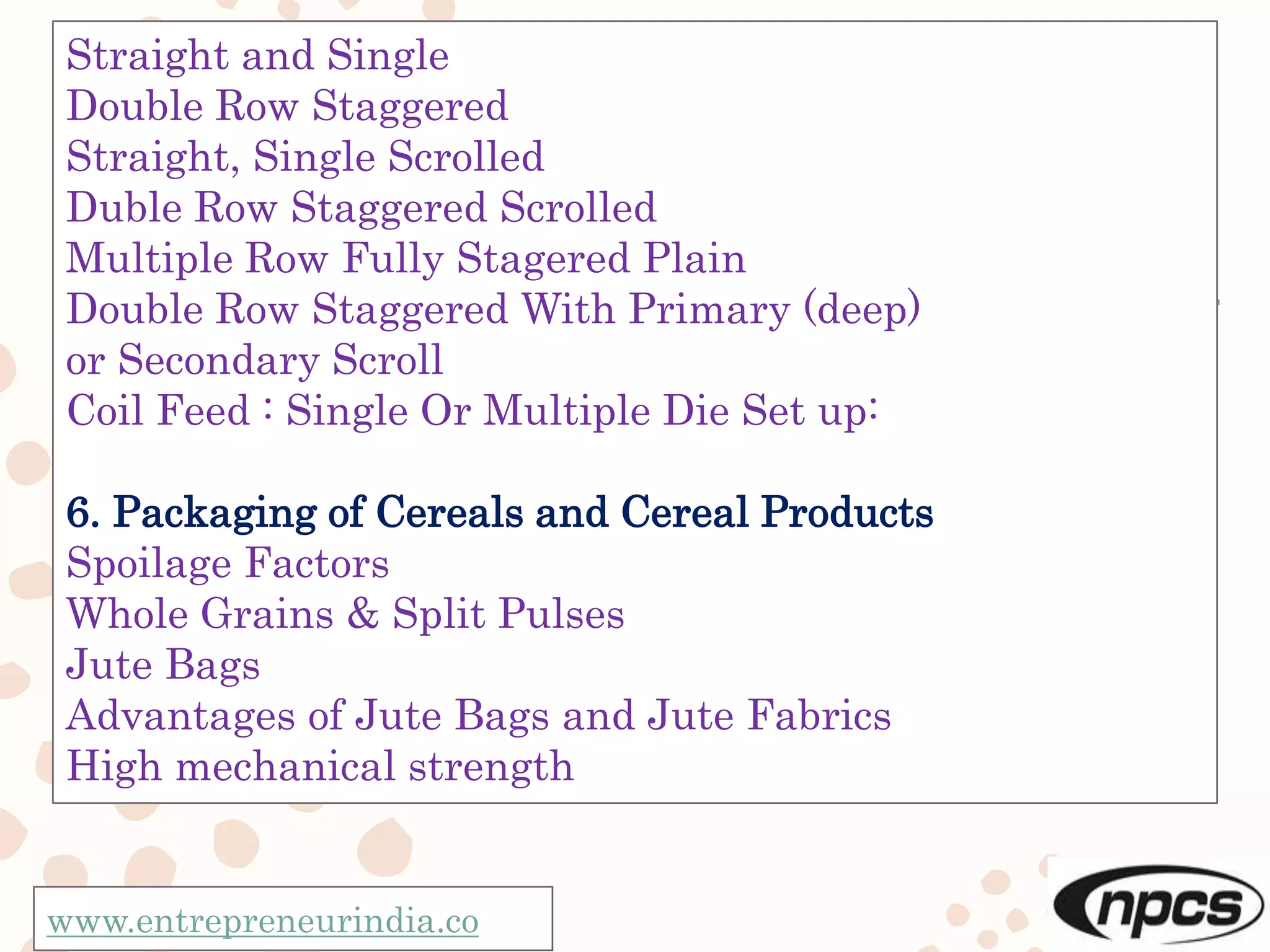 Packaging Business of Cereal, Spices, Edible Oils, Drinking Water ...