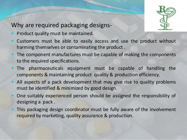 Packaging designs and specifications