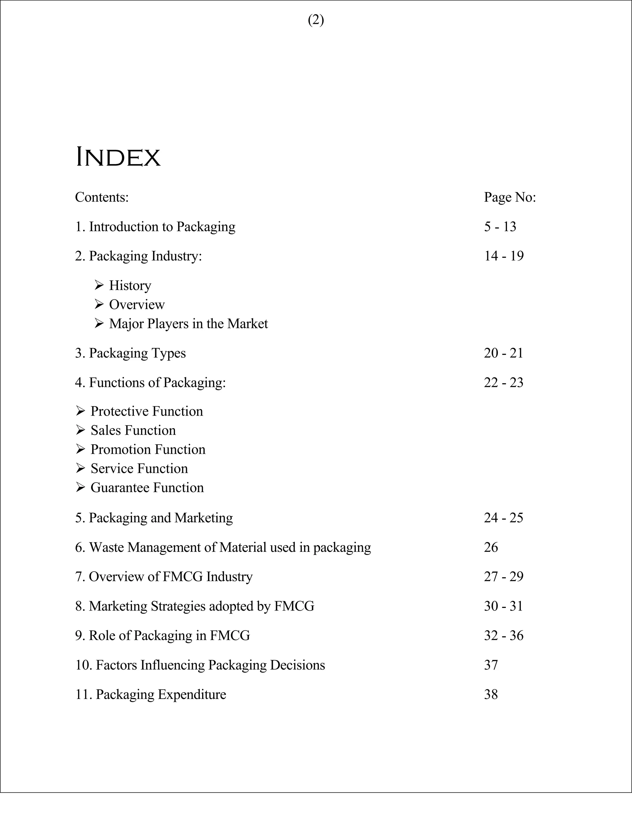 Role of Packaging in sales of FMCG products | DOC