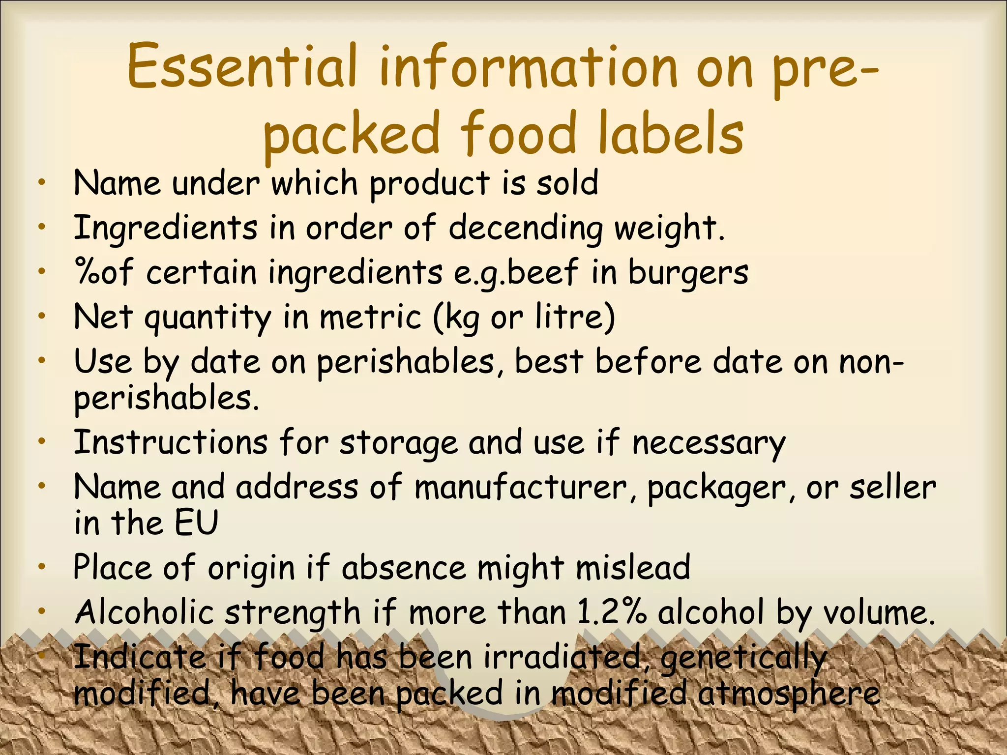Packaging & food labelling | PPT