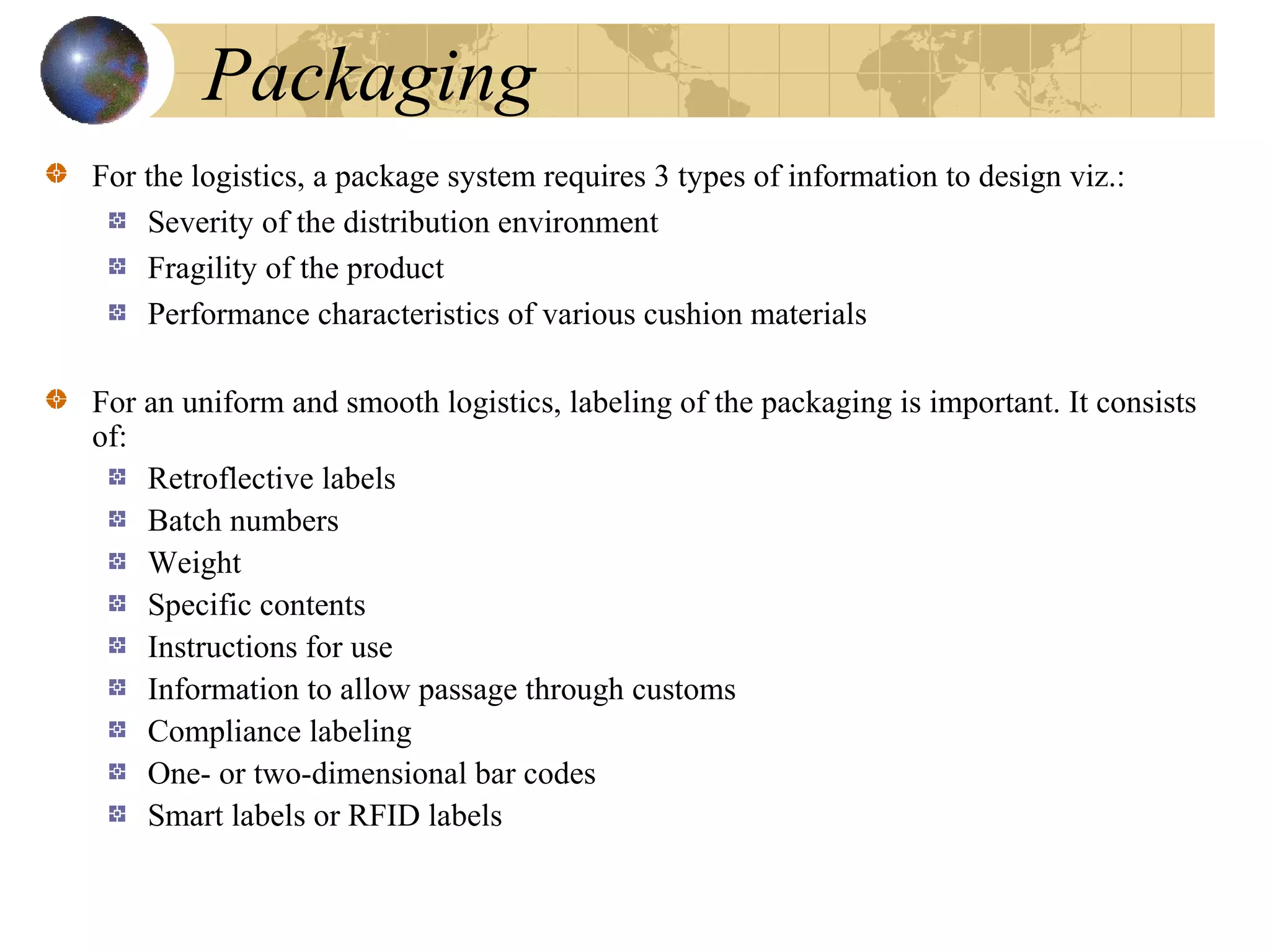 Packaging for the Logistics | PPT