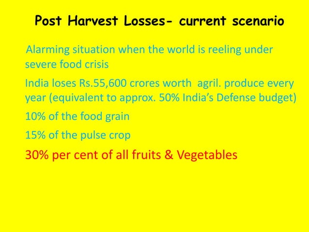 Packaging and Handling of Fruits & Vegetables to Reduce Losses and ...
