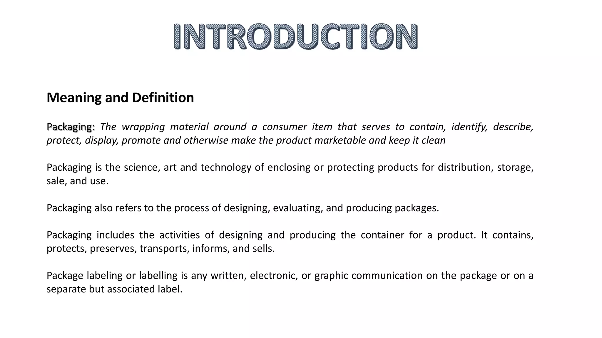 Packaging intro | PPT