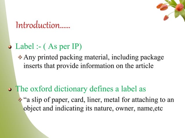 Packaging, Label claims. Regulatory aspects of nutraceutical products ...