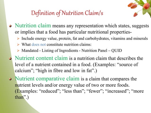 Packaging, Label claims. Regulatory aspects of nutraceutical products ...