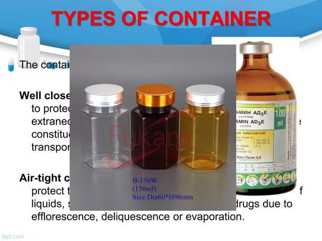 Basic principles of compounding and dispensing (Containers and closures ...