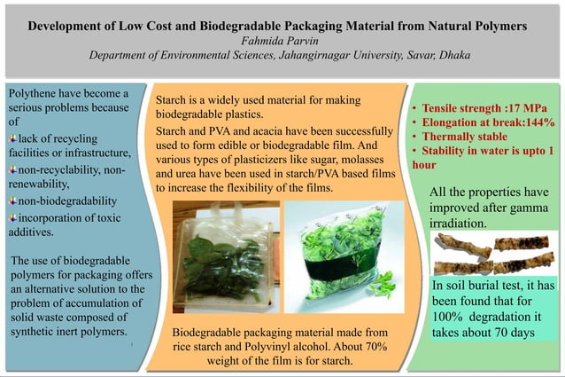 Biodegradable Packaging material | PDF | Chemistry | Science