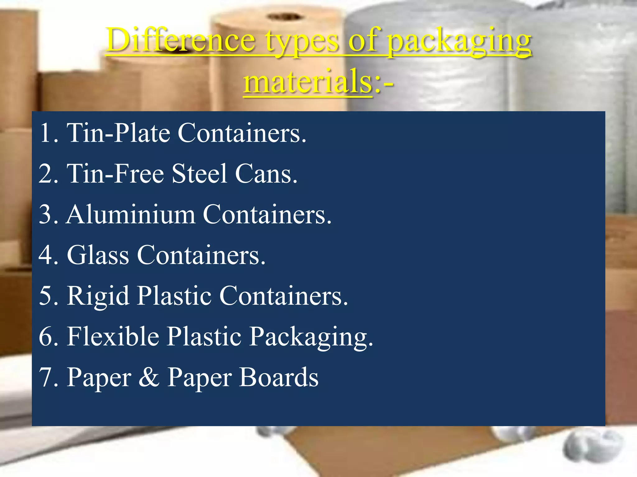 Packaging materials | PPTX