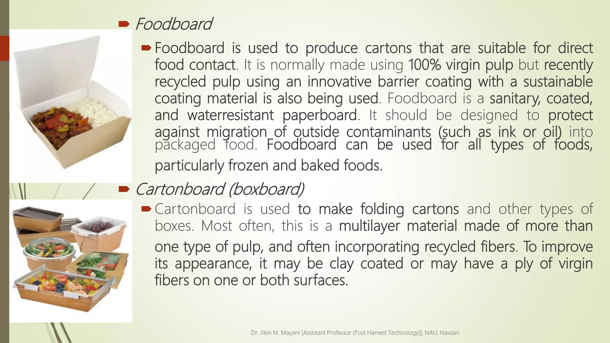 Packaging materials: Paper based packaging for food | PPTX