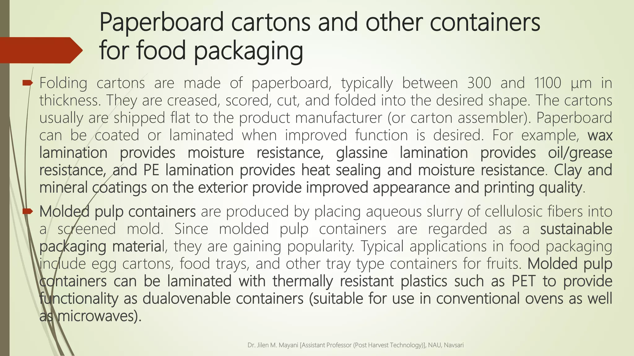 Packaging materials: Paper based packaging for food | PPTX