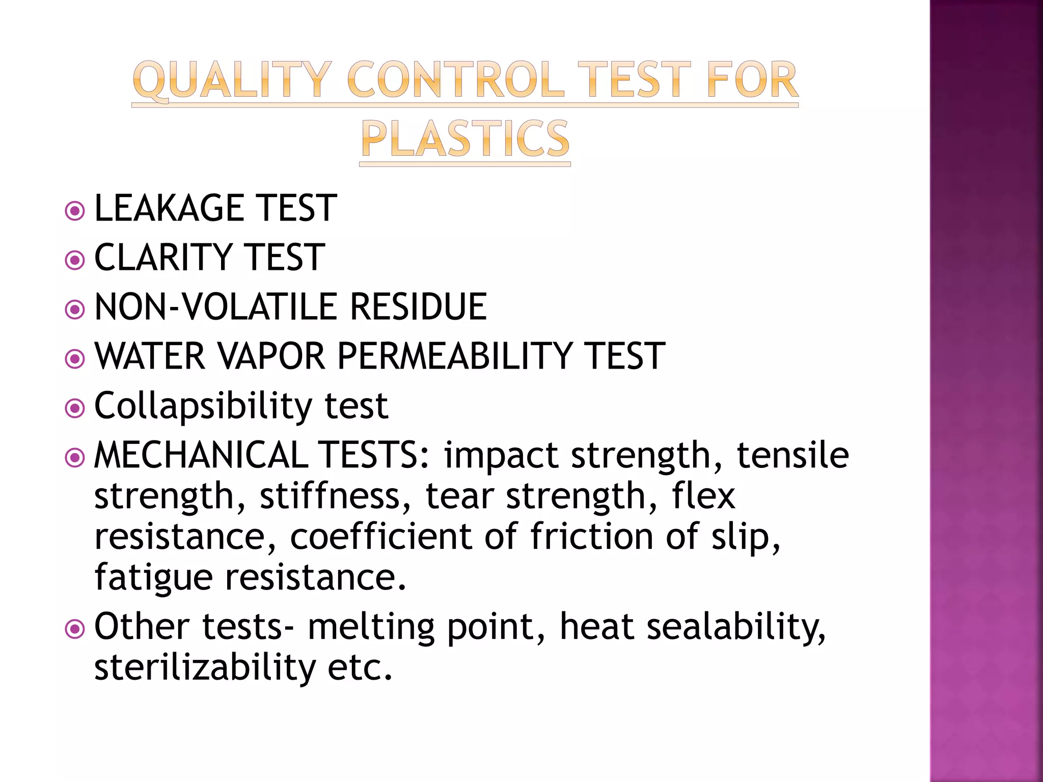 Packaging materials and its evaluation | PPTX