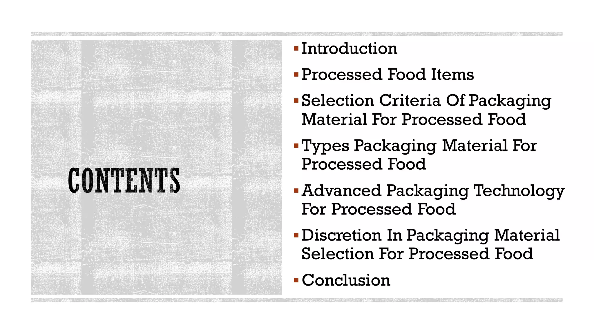 Packaging material for processed food | PDF