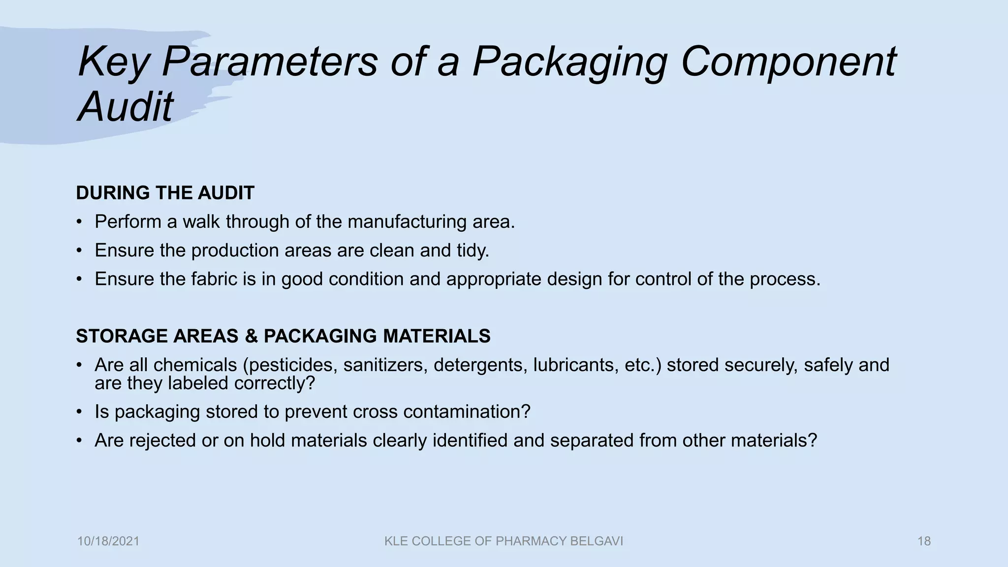 Packaging material vendor audit | PPTX