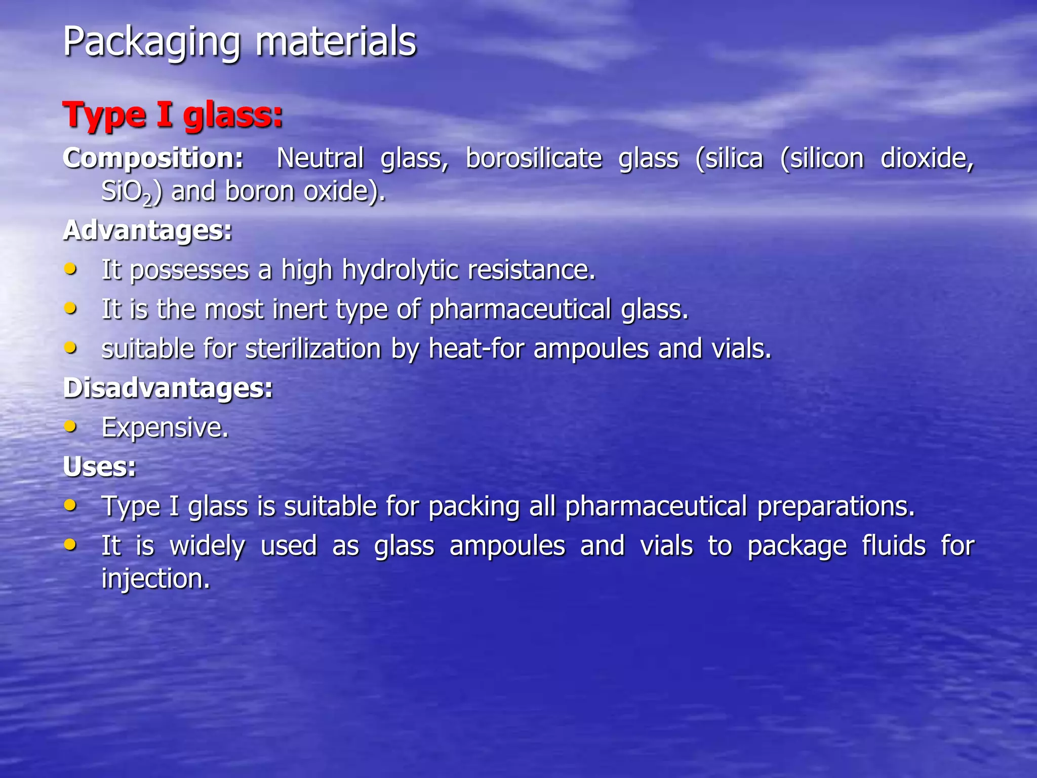 Pharmaceutical Packaging Material-Glass | PPT