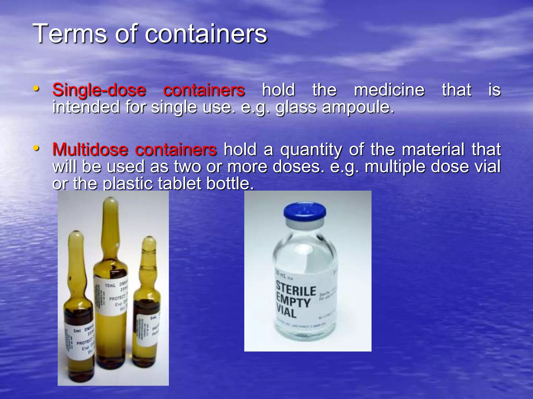 Pharmaceutical Packaging Material-Glass | PPT
