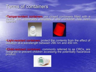 Pharmaceutical Packaging Material-Glass | PPT