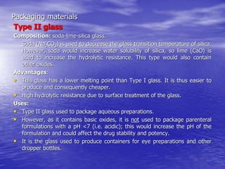 Pharmaceutical Packaging Material-Glass | PPT