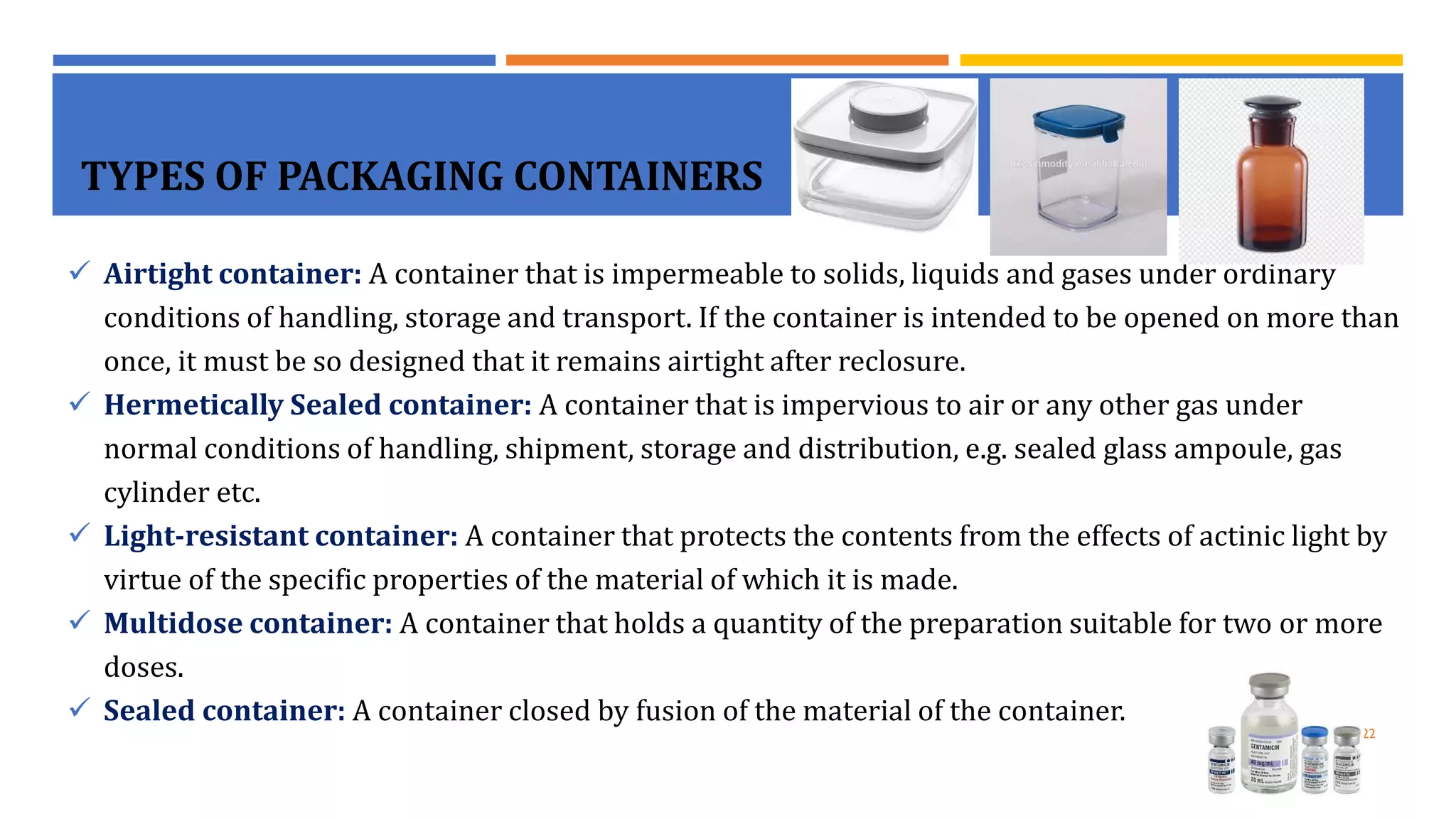 Packaging of parenterals | PDF