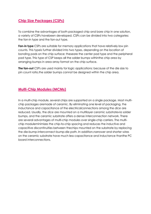 Packaging of vlsi devices | DOCX