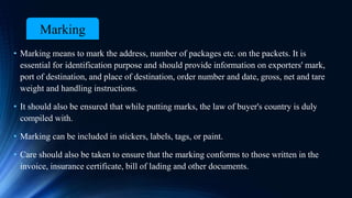 Packaging, Packing, Marking & Labeling | PPTX