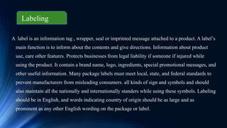 Packaging, Packing, Marking & Labeling | PPTX