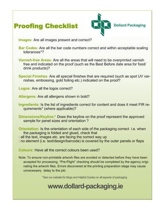 Packaging Proof-Reading Checklist | PDF